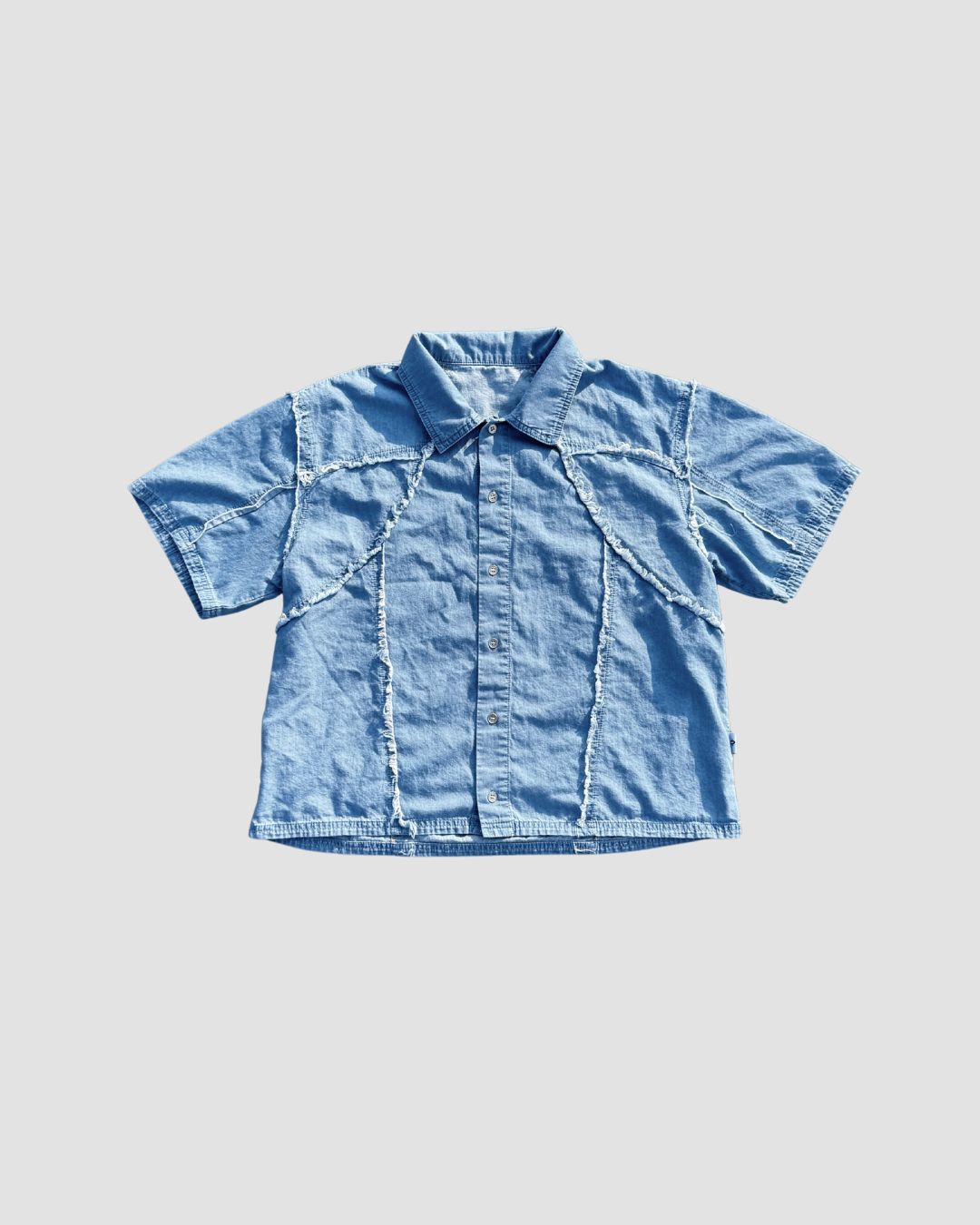 Distressed Collared Shirt Blue – Unpractical