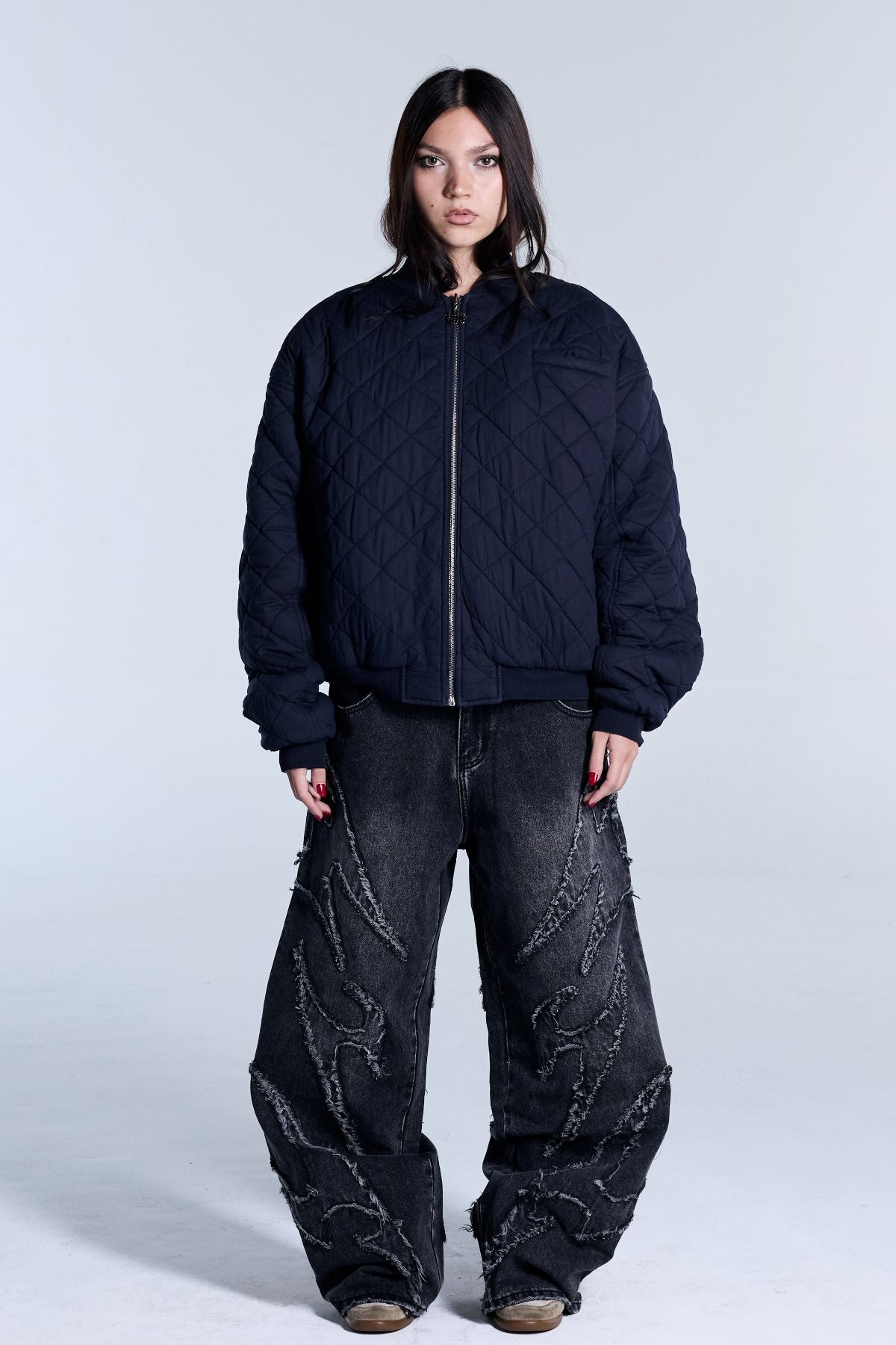 Flamed Navy Bomber Jacket – Unpractical